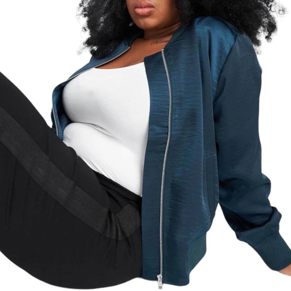 Universal Standard | Jackets & Coats | Universal Standard Satin Bomber ...